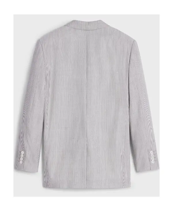 Celine Jude Jacket In Striped Wool And Silk - No
