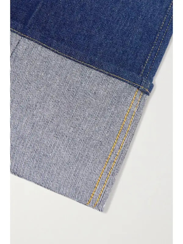 PATOU High-waisted Belted Wide-leg Denim Trousers