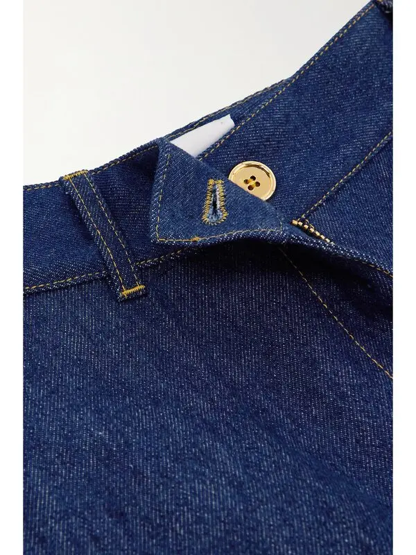 PATOU High-waisted Belted Wide-leg Denim Trousers