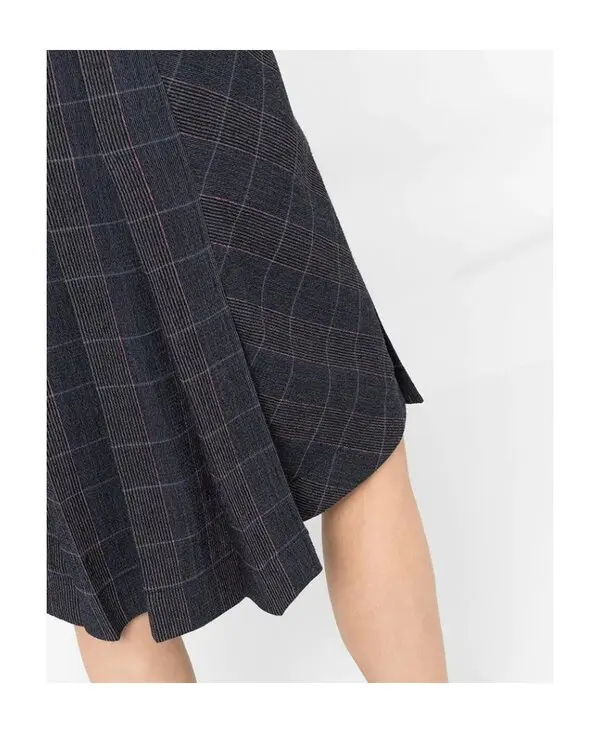 Chloé Checked Pleated Asymmetrical Skirt