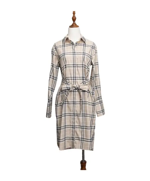 Burberry Check Stretch Cotton Shirt Dress