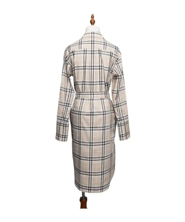 Burberry Check Stretch Cotton Shirt Dress - Nude