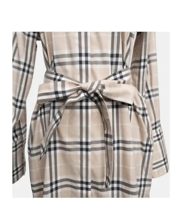 Burberry Check Stretch Cotton Shirt Dress - Nude