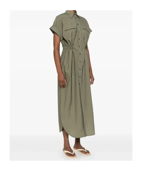 Brunello Cucinelli Monile Detailed Short Sleeved Midi Dress