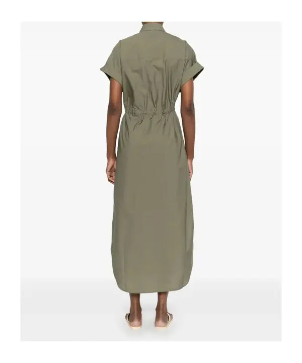 Brunello Cucinelli Monile Detailed Short Sleeved Midi Dress