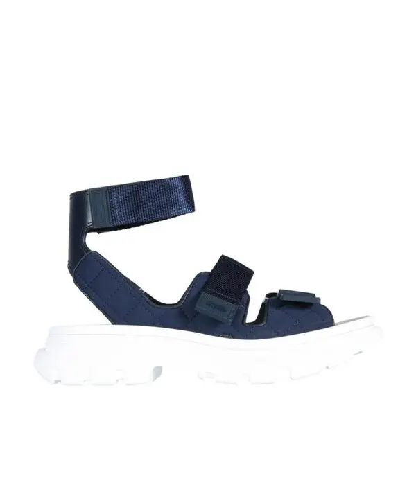 Alexander McQueen Open Toe Touch Strap Sandals - Blue