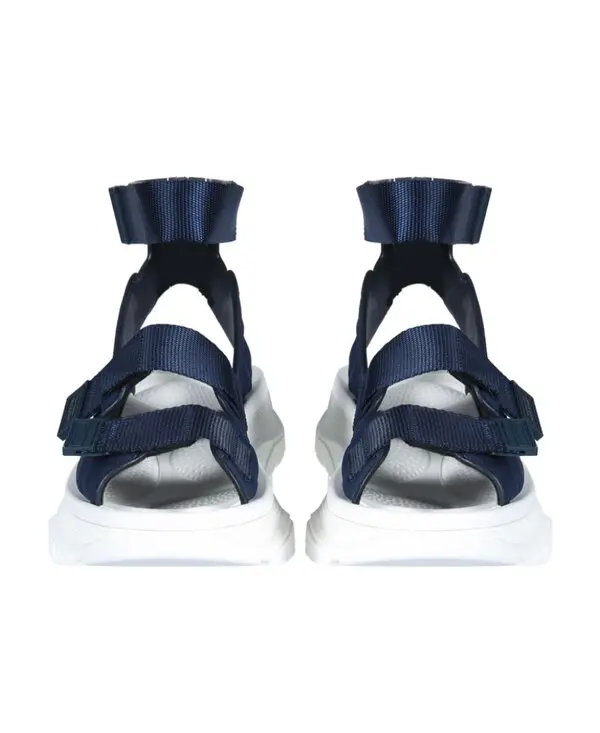 Alexander McQueen Open Toe Touch Strap Sandals - Blue