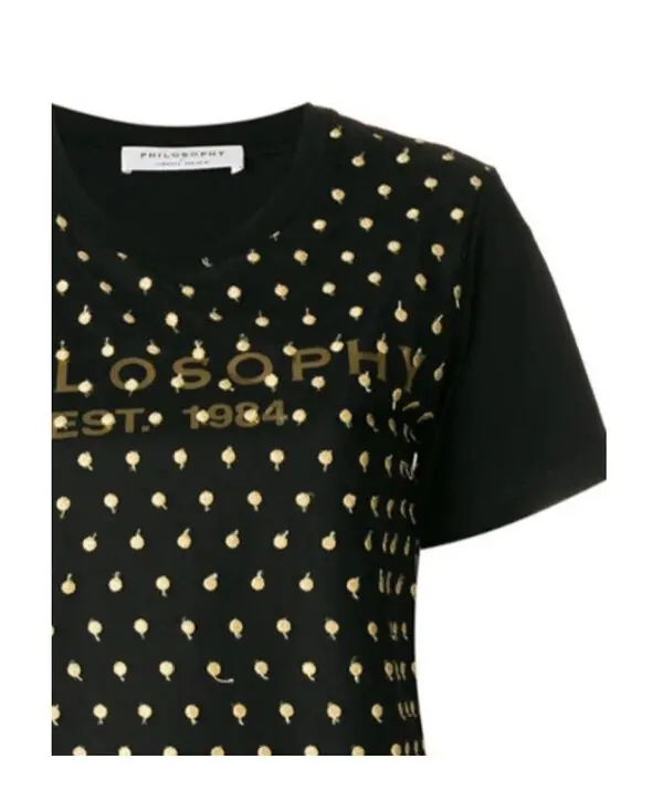 Philosophy Di Lorenzo Serafini Lace Embellished Short Sleeve T-shirt