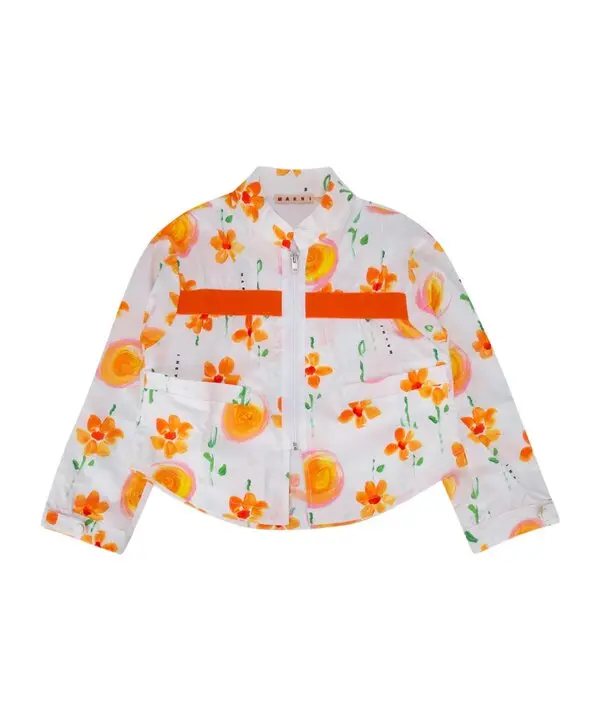 Marni Floral Print Zip-up Shirt Jacket