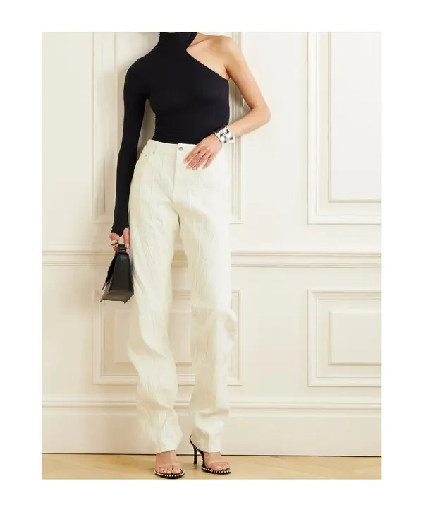 MUGLER Patchwork Straight-leg Jeans