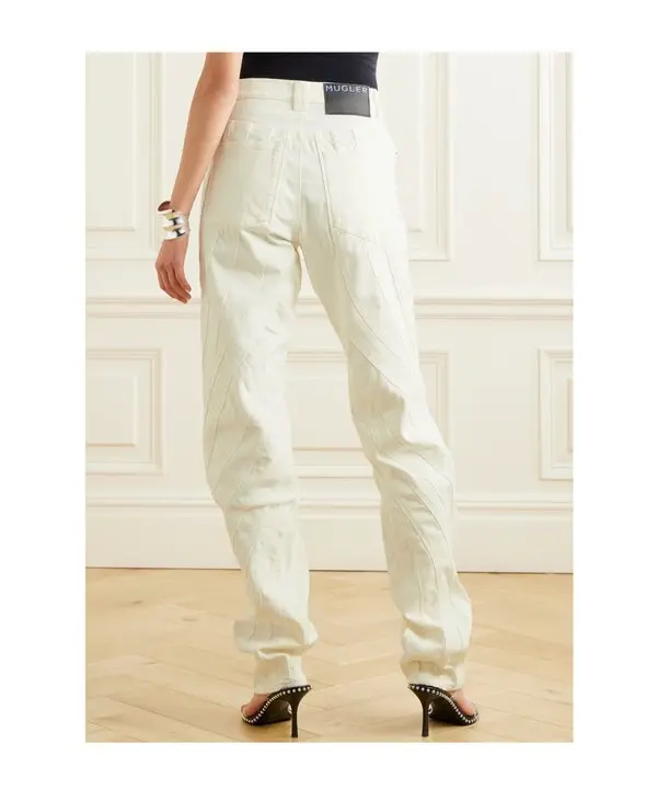 MUGLER Patchwork Straight-leg Jeans