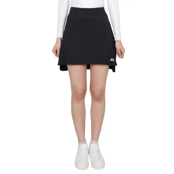 J. Lindeberg Logo Detail Skirt With Slits - Black