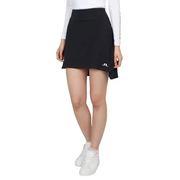 J. Lindeberg Logo Detail Skirt With Slits - Black