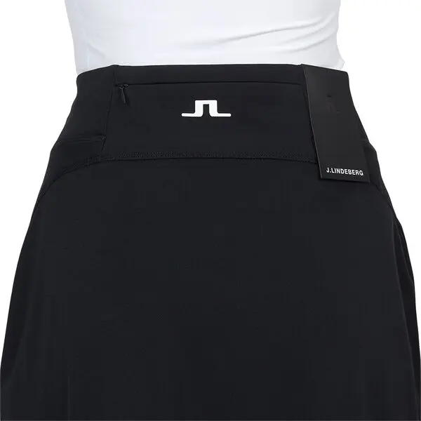 J. Lindeberg Logo Detail Skirt With Slits - Black