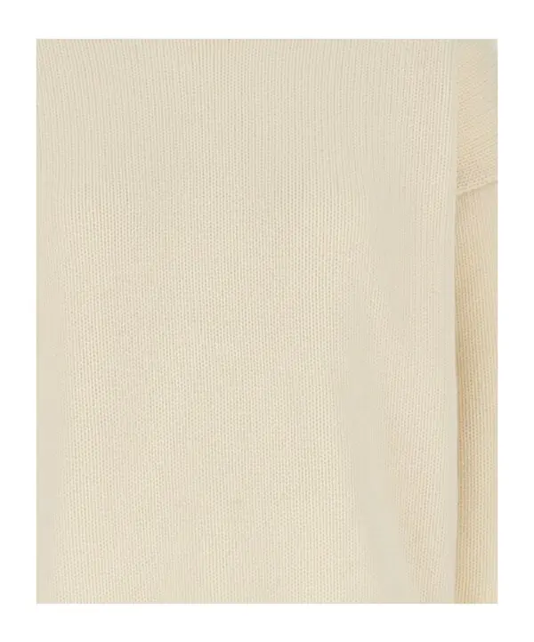 Co Name Oversized Crew Neck Knitwear - Ivory