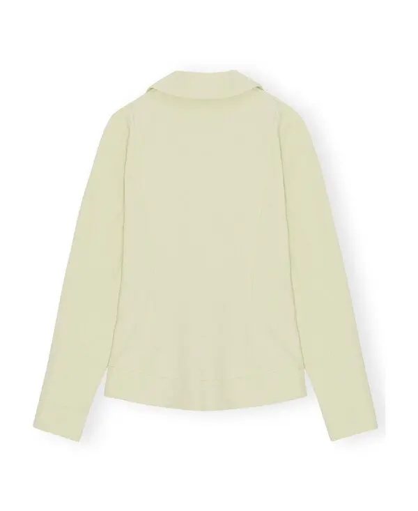 GANNI Stretch Suiting Shirt Blazer With Button Front