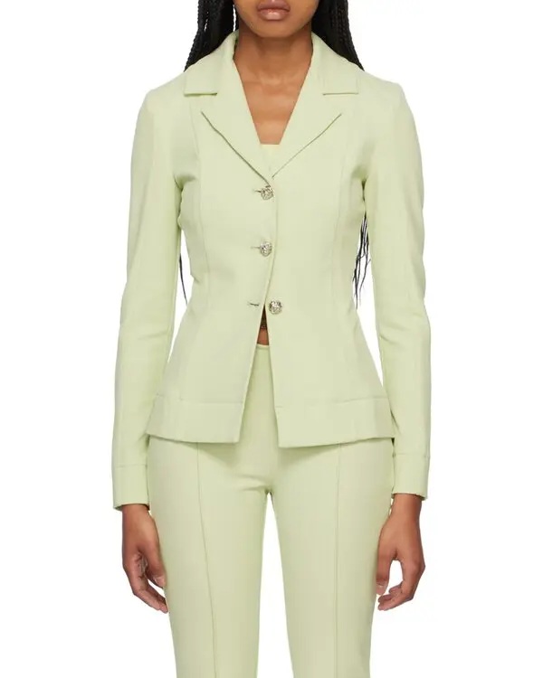 GANNI Stretch Suiting Shirt Blazer With Button Front