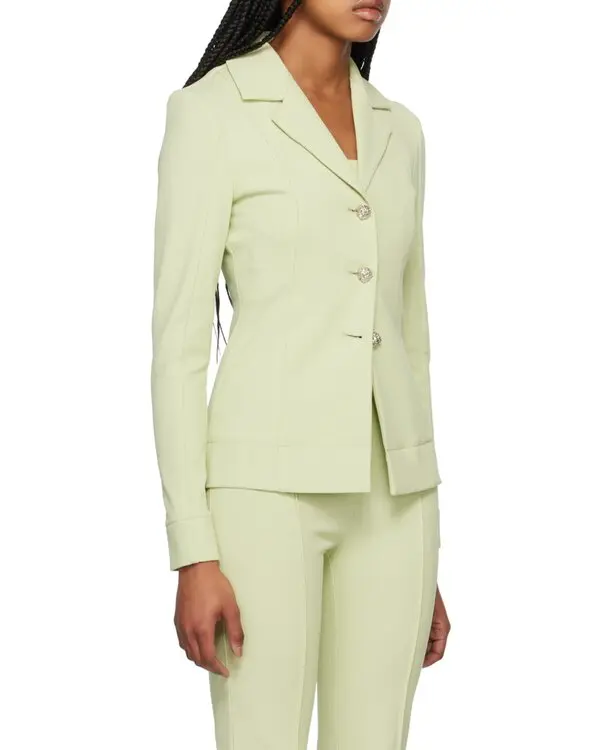 GANNI Stretch Suiting Shirt Blazer With Button Front