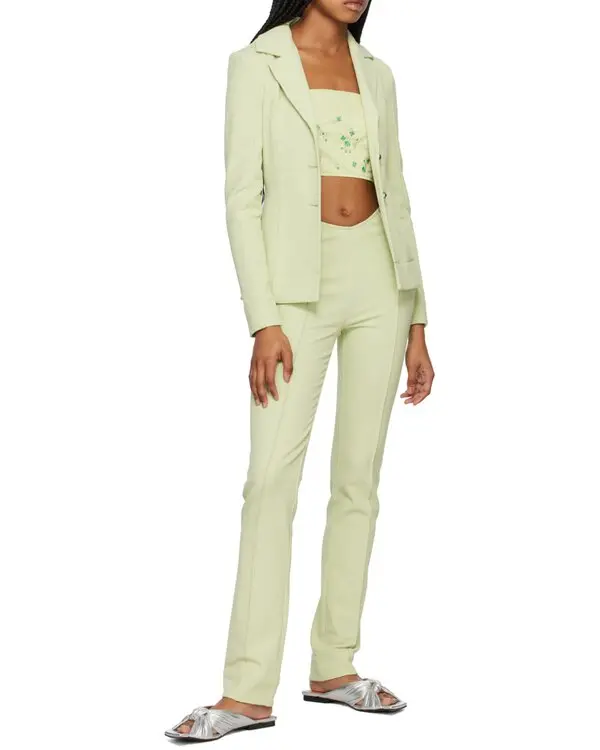 GANNI Stretch Suiting Shirt Blazer With Button Front