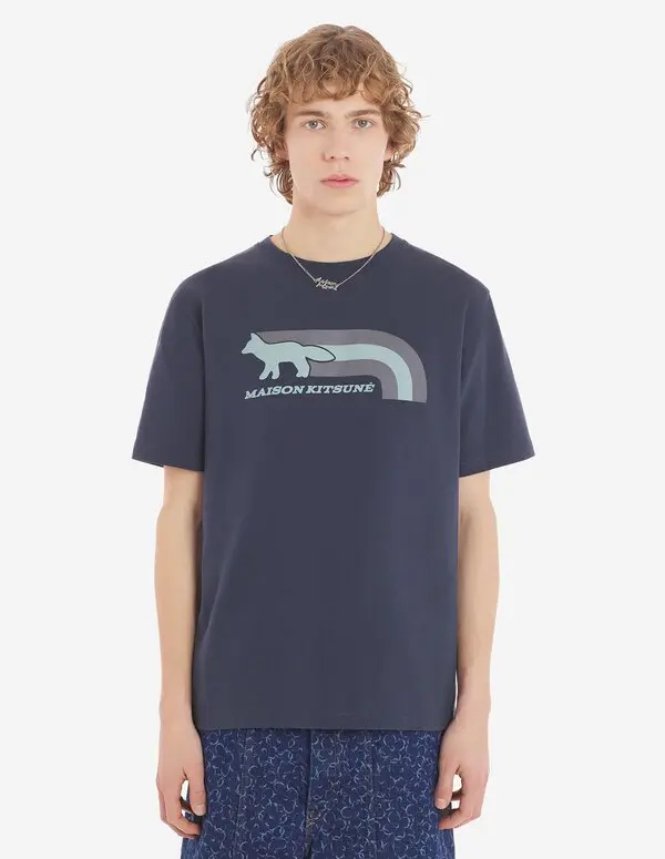 Maison Kitsuné Bold Fox Head Patch Comfort T-shirt - Blue