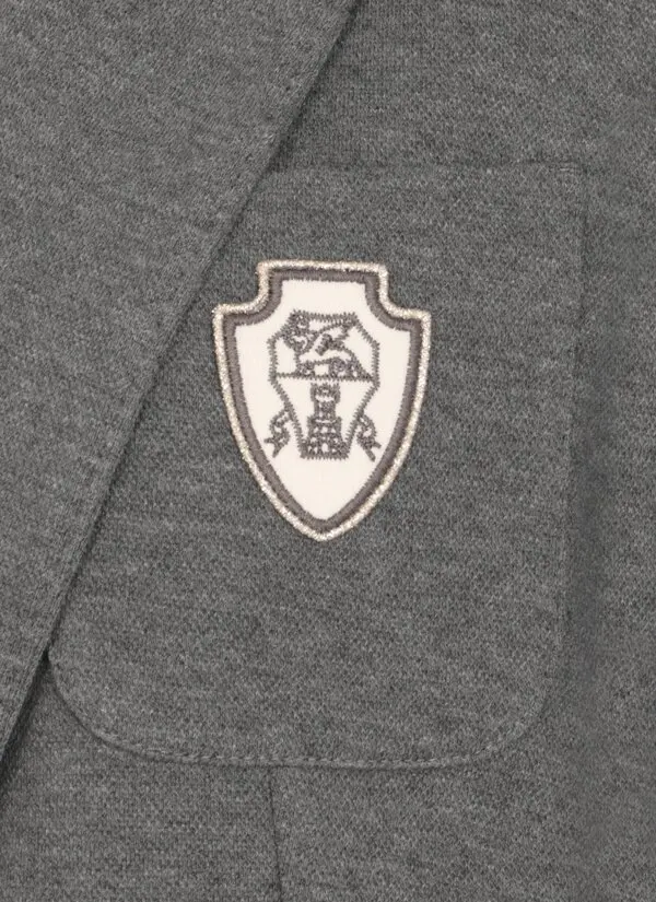 Brunello Cucinelli Single-breasted Blazer With Logo Patch - Black