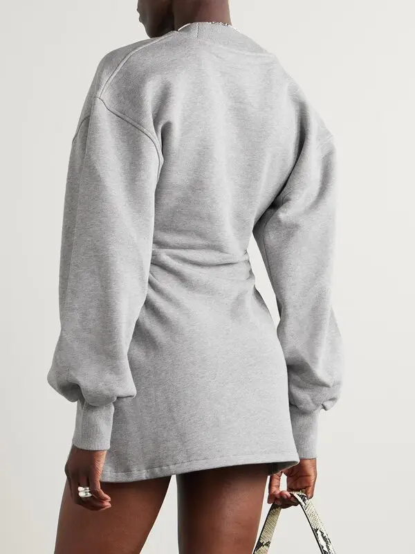 Attico Knitted Appliqué Mini Dress