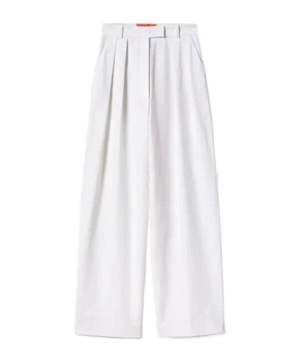 La DoubleJ Brooklyn Pleated Trousers - White