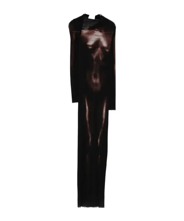 JEAN PAUL GAULTIER Long Sleeve Printed Maxi Dress
