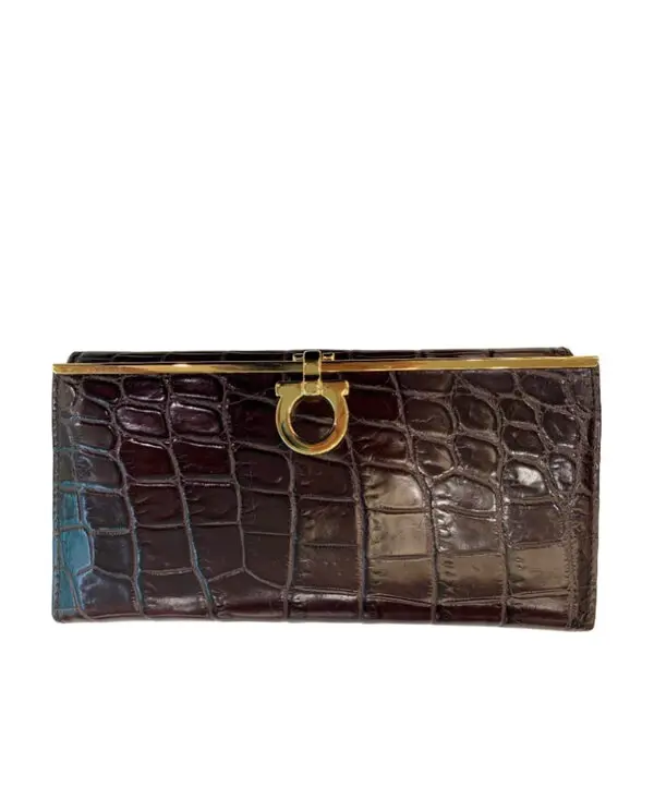 FERRAGAMO Logo Clutch - Black