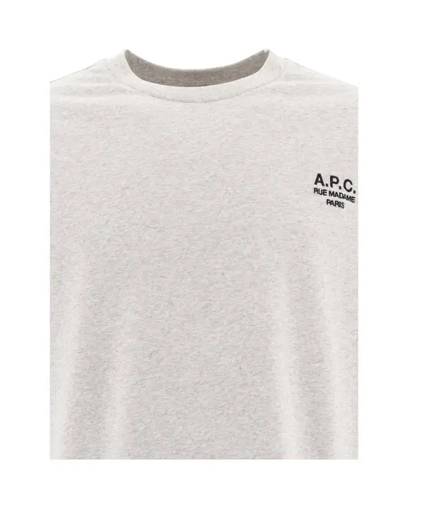 A.p.c. Logo Embroidered Crewneck T-shirt - Grey