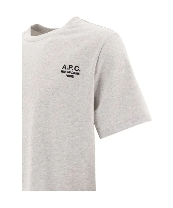 A.p.c. Logo Embroidered Crewneck T-shirt - Grey