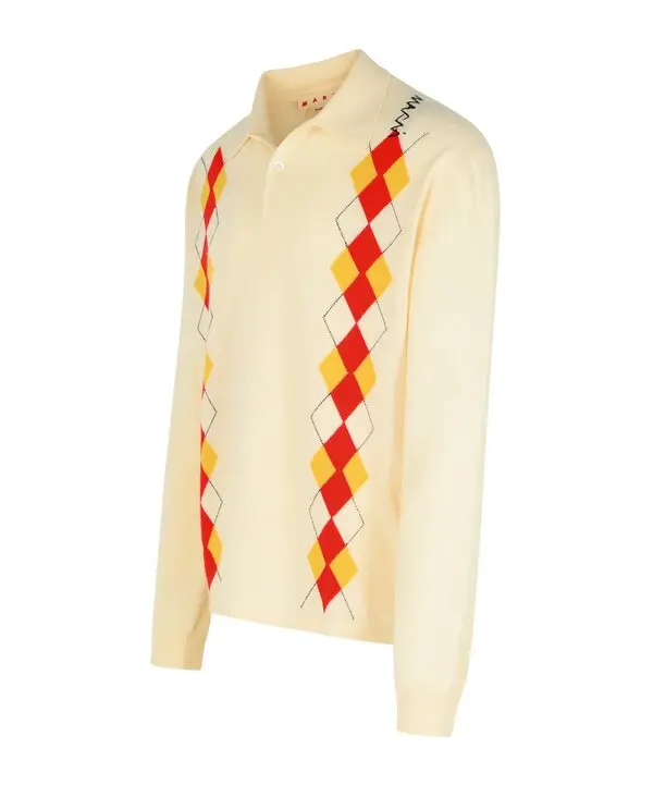 Marni Argyle Knit Polo Sweater