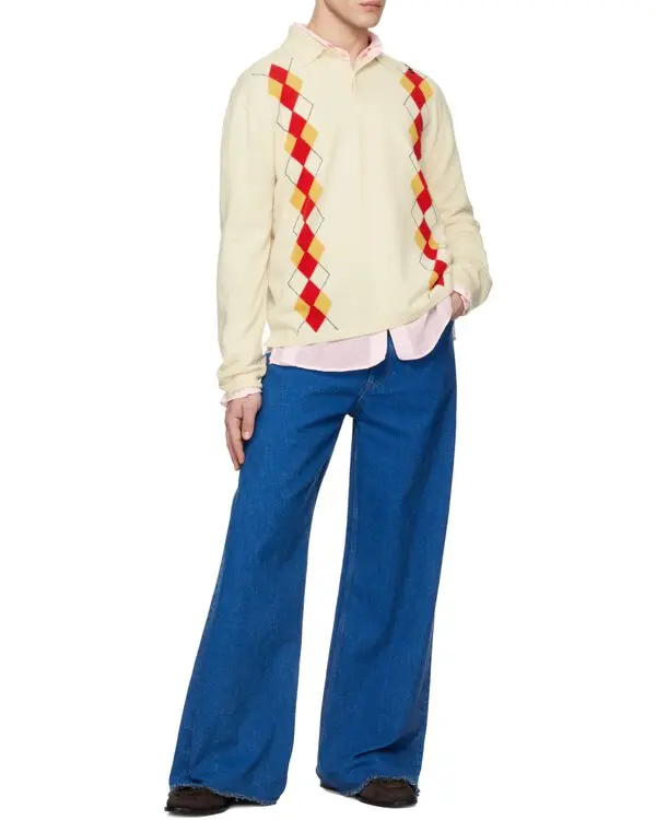 Marni Argyle Knit Polo Sweater