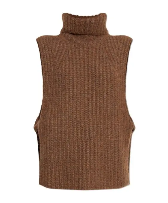 Isabel Marant Étoile Ribbed Turtleneck Vest - Brown