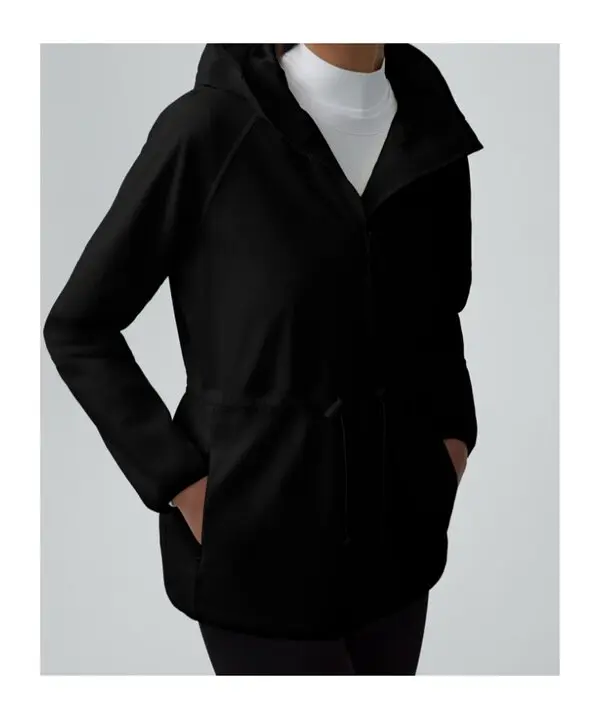 Canada Goose Lundell Hooded Windbreaker Jacket With Drawstring Waist - Black