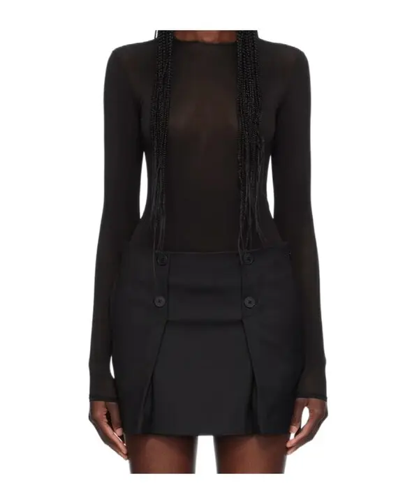 Wardrobe.NYC Crewneck Long-sleeve Jumpsuit - Black