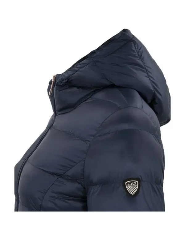 EA7 Logo Hooded Down Jacket
