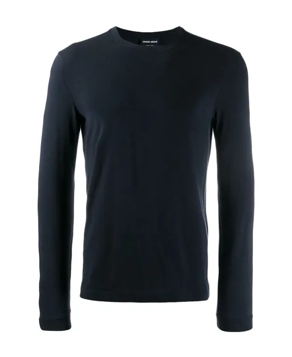 Giorgio Armani Crewneck Long-sleeved T-shirt - Black