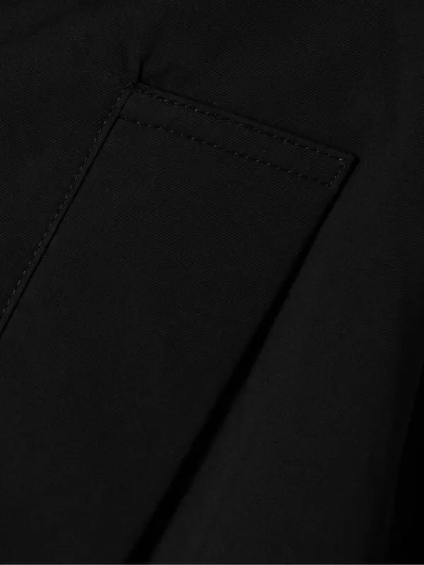 AGOLDE Long Sleeve Casual Jacket With Ribbed Trim And Fur Trimmed Hood