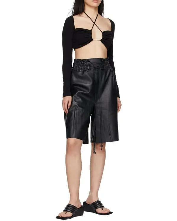 Rosetta Getty Logo Long Sleeve Cropped Top