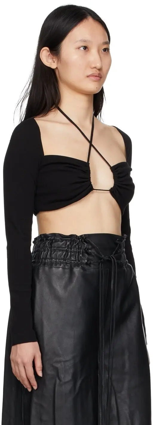 Rosetta Getty Logo Long Sleeve Cropped Top