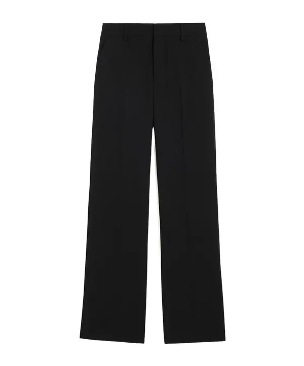 AMI Paris Tailored High-rise Flared Wool Trousers - Black