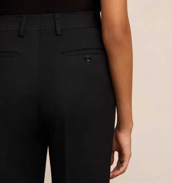 AMI Paris Tailored High-rise Flared Wool Trousers - Black