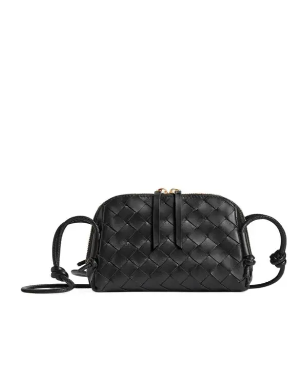 Bottega Veneta Intrecciato Crossbody Bag - Black