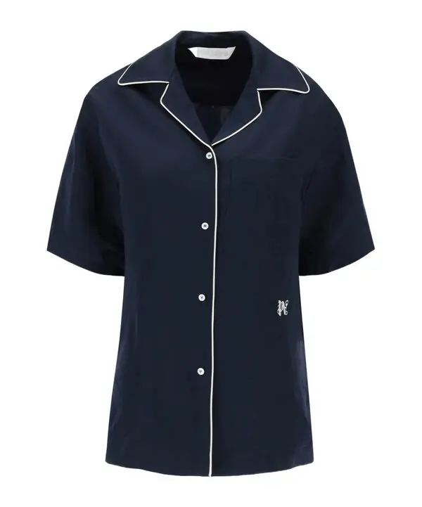 Palm Angels Logo Embroidered Short-sleeve Shirt
