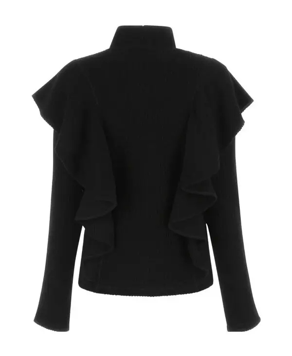 Chloé Ruffled Turtleneck Wool Sweater
