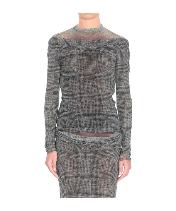 JEAN PAUL GAULTIER Checked Mesh Top