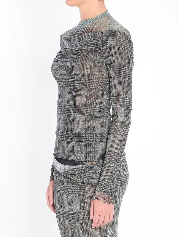 JEAN PAUL GAULTIER Checked Mesh Top