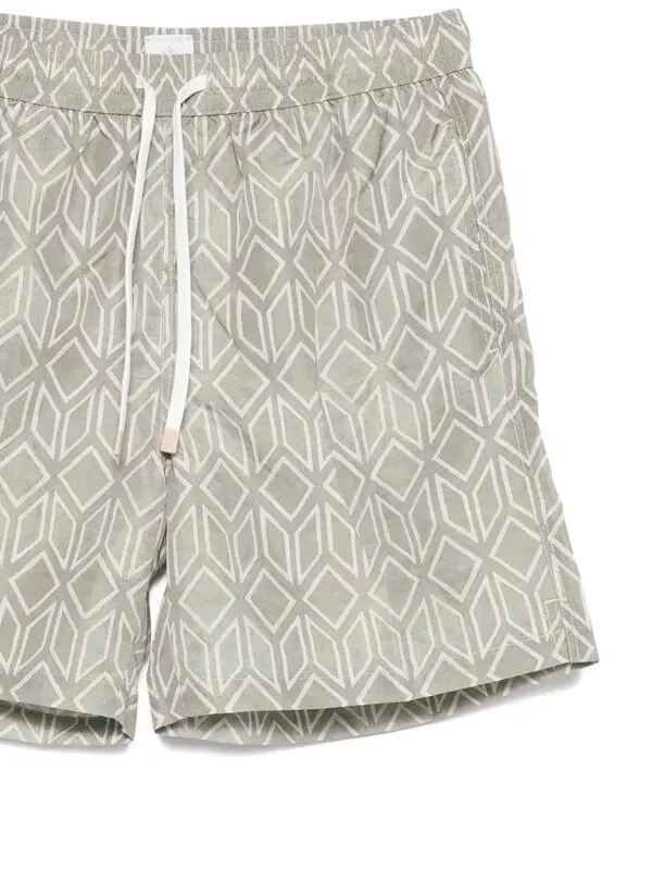 Eleventy Geometric Pattern Swim Trunks - Gray