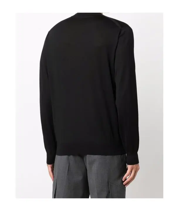 Prada Logo Embroidered Crewneck Jumper - Black